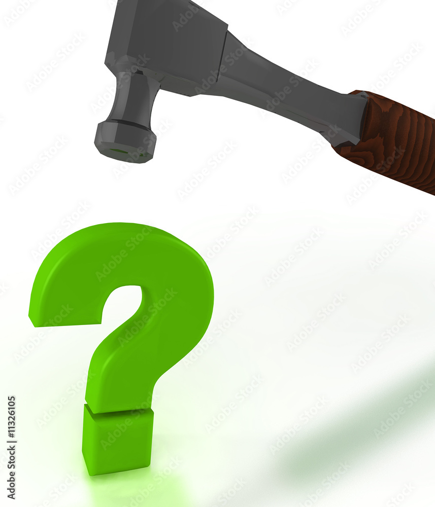 Fragezeichen zerstören ilustração do Stock | Adobe Stock