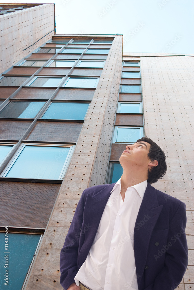 Building and man Stock Photo | Adobe Stock