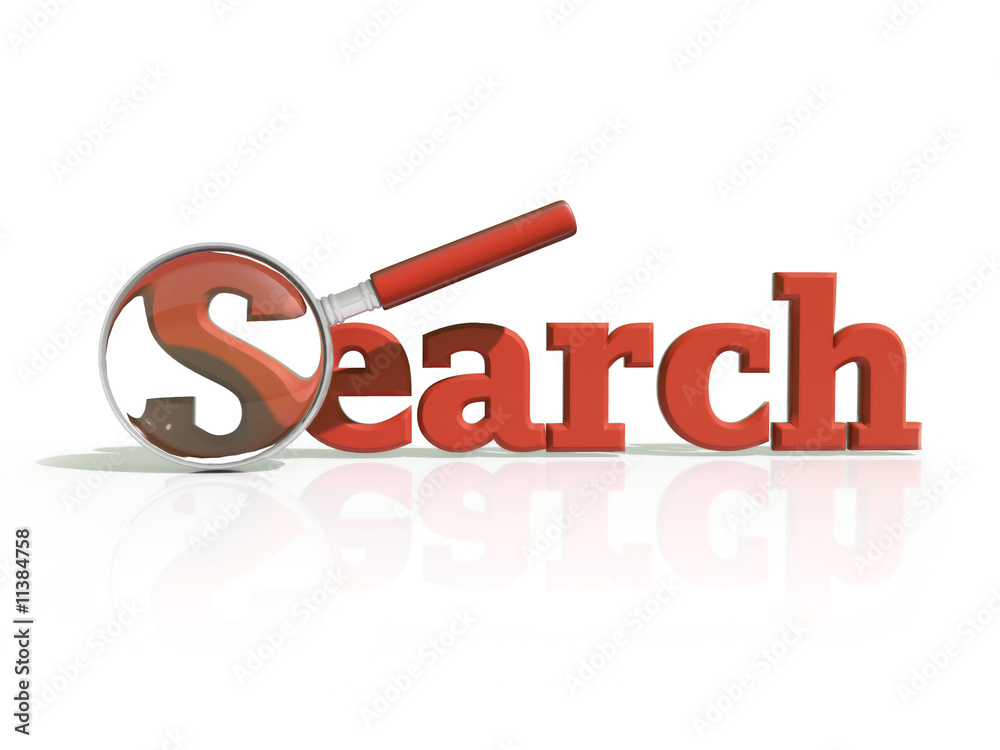 Red 3D word "search" with shadow Stock Illustration | Adobe Stock