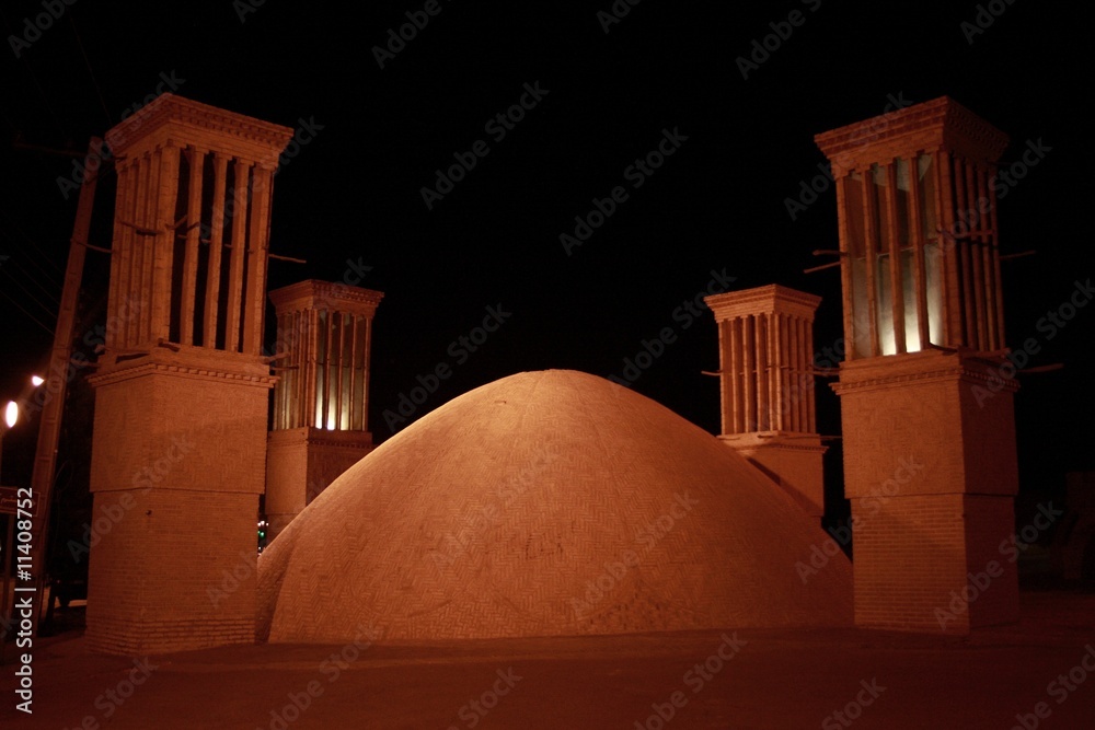 Wind Towers of Yazd at Night Stock Photo | Adobe Stock