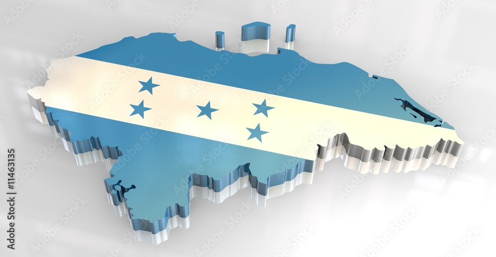 3d flag map of Honduras Stock Illustration | Adobe Stock
