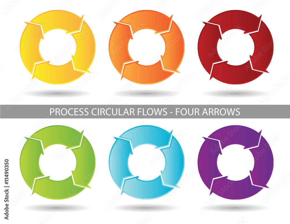 Presentation Graphic - Four Arrow Process Circular Flow Stock Vector ...