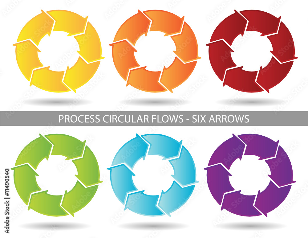 Presentation Graphics - Six Arrow Process Circular Flow Stock Vector ...