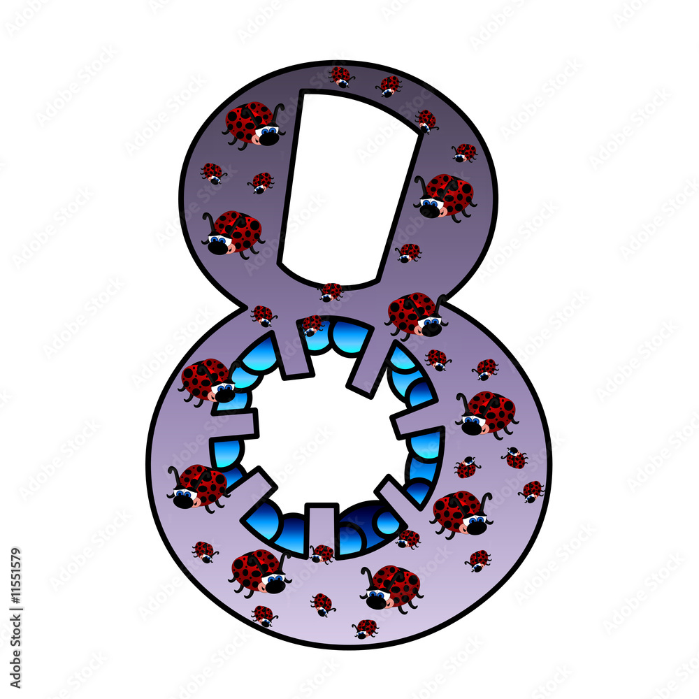 Animal Number 8 (Eight) - Isolated On White Stock Illustration | Adobe ...