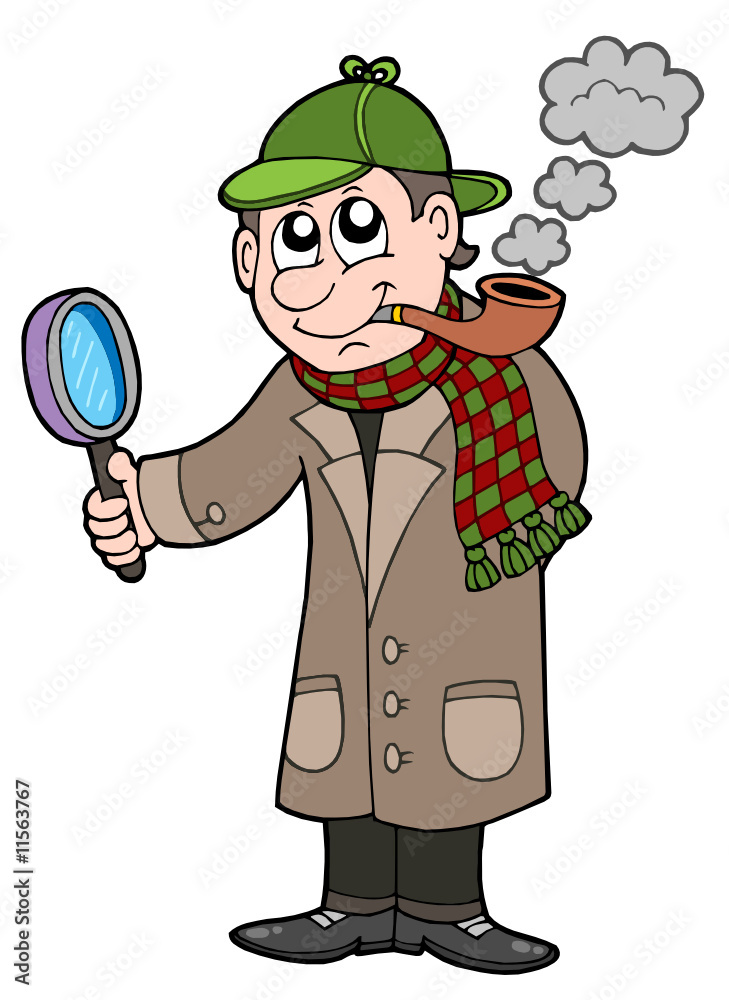 Cartoon detective Stock Vector | Adobe Stock