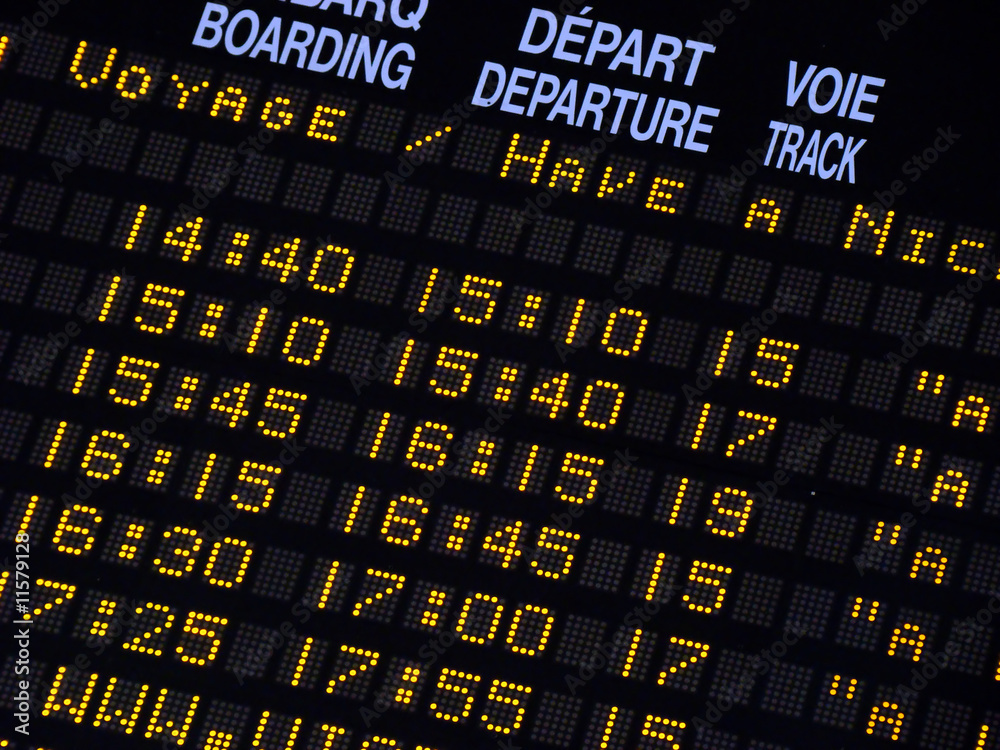 Train station information board Stock Photo | Adobe Stock