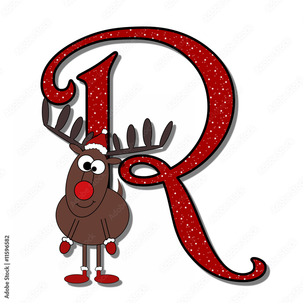 Yuletide Alphabet - R (Rudolph The Red Nose Reindeer) Stock ...
