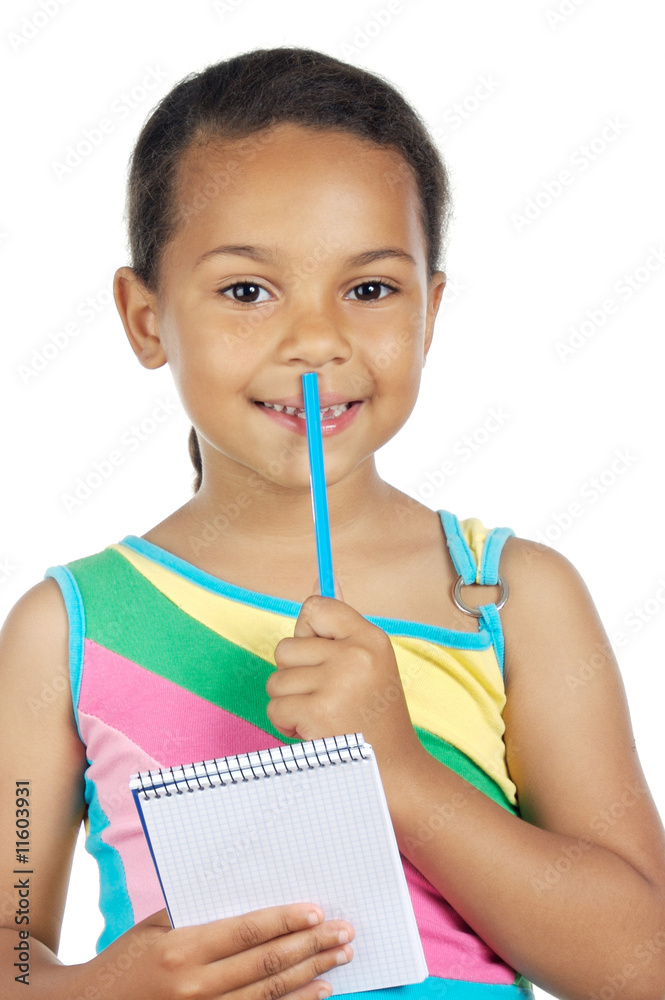 adorable girl writing Stock Photo | Adobe Stock