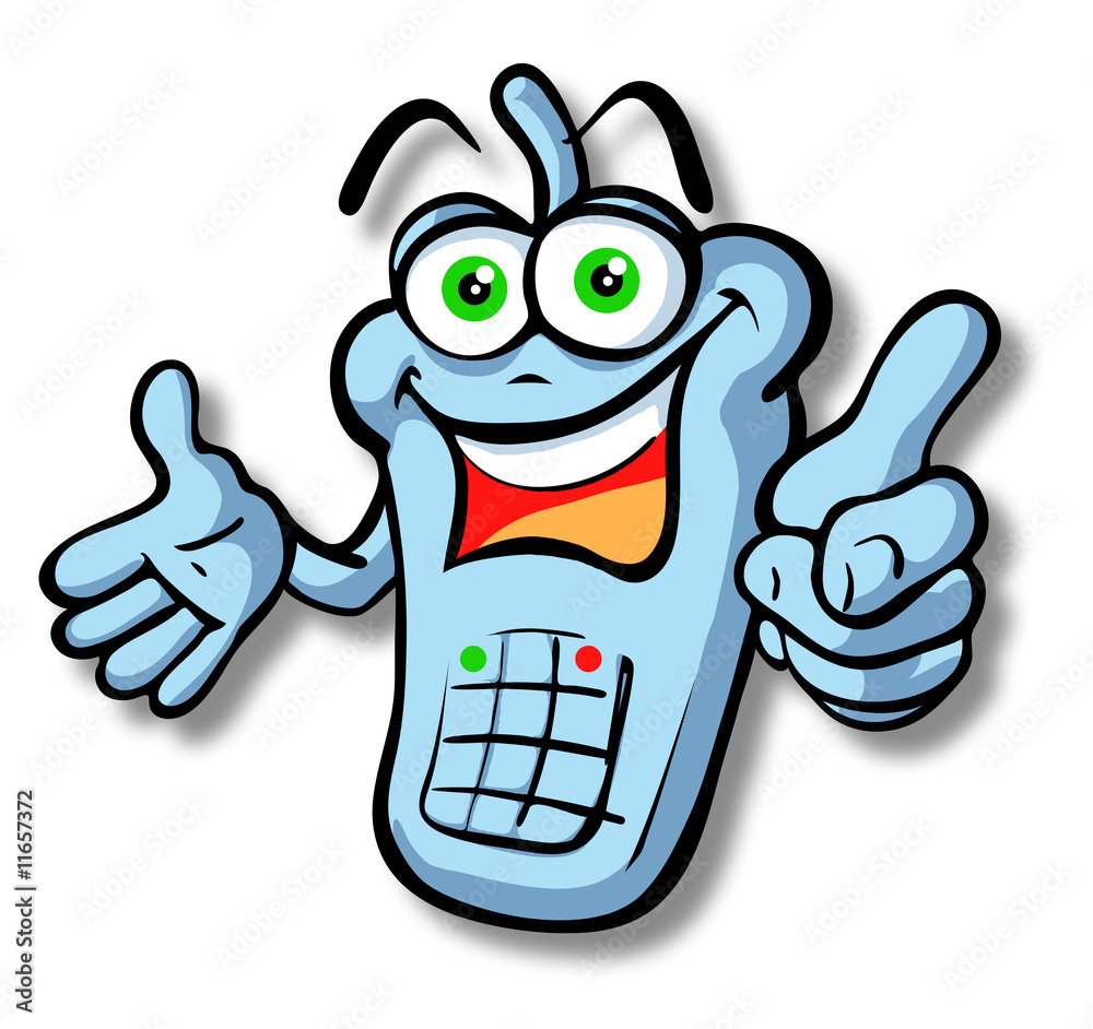 funny handy cartoon character Stock-Illustration | Adobe Stock