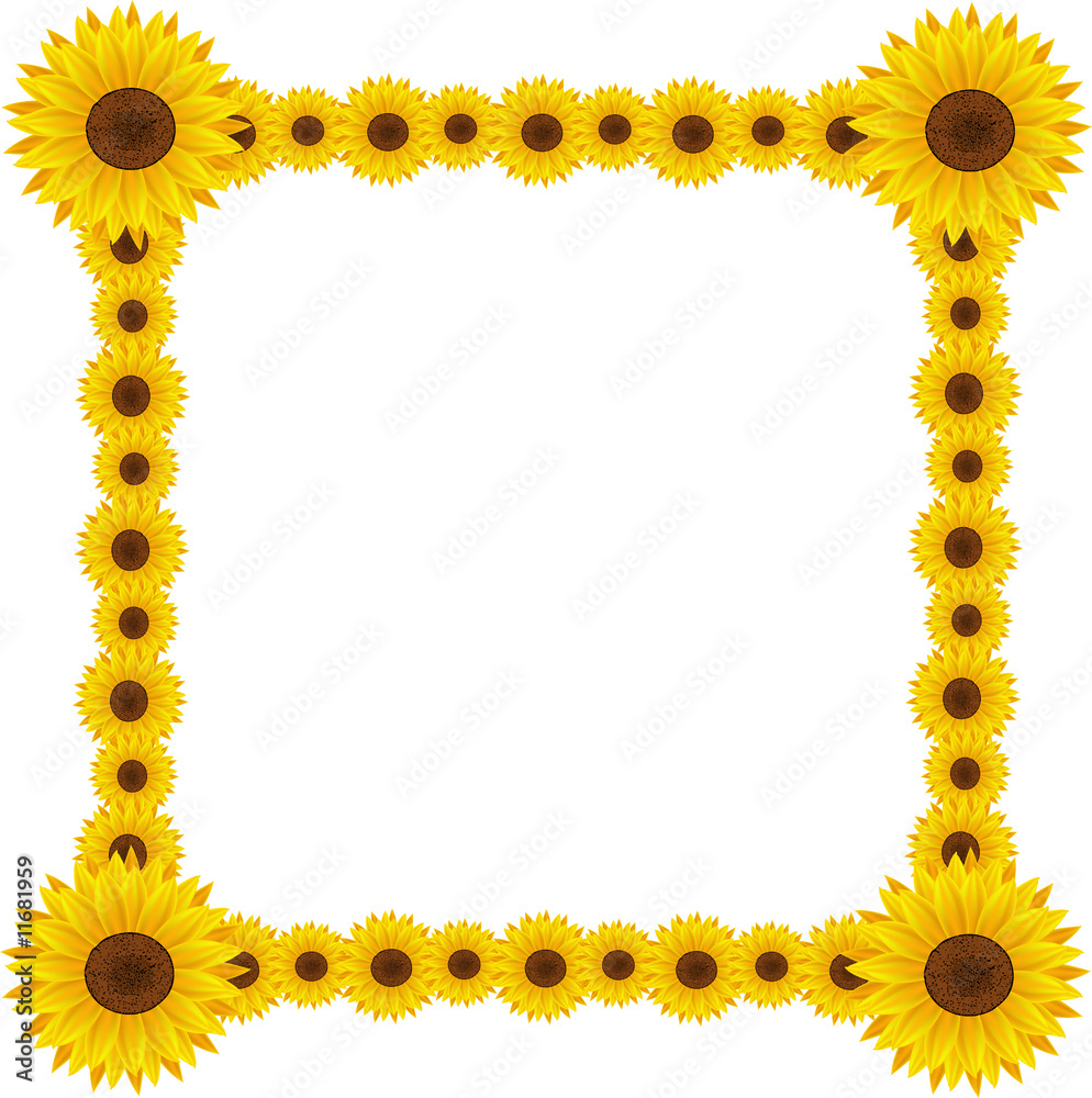 Sunflower Frame Stock Illustration | Adobe Stock