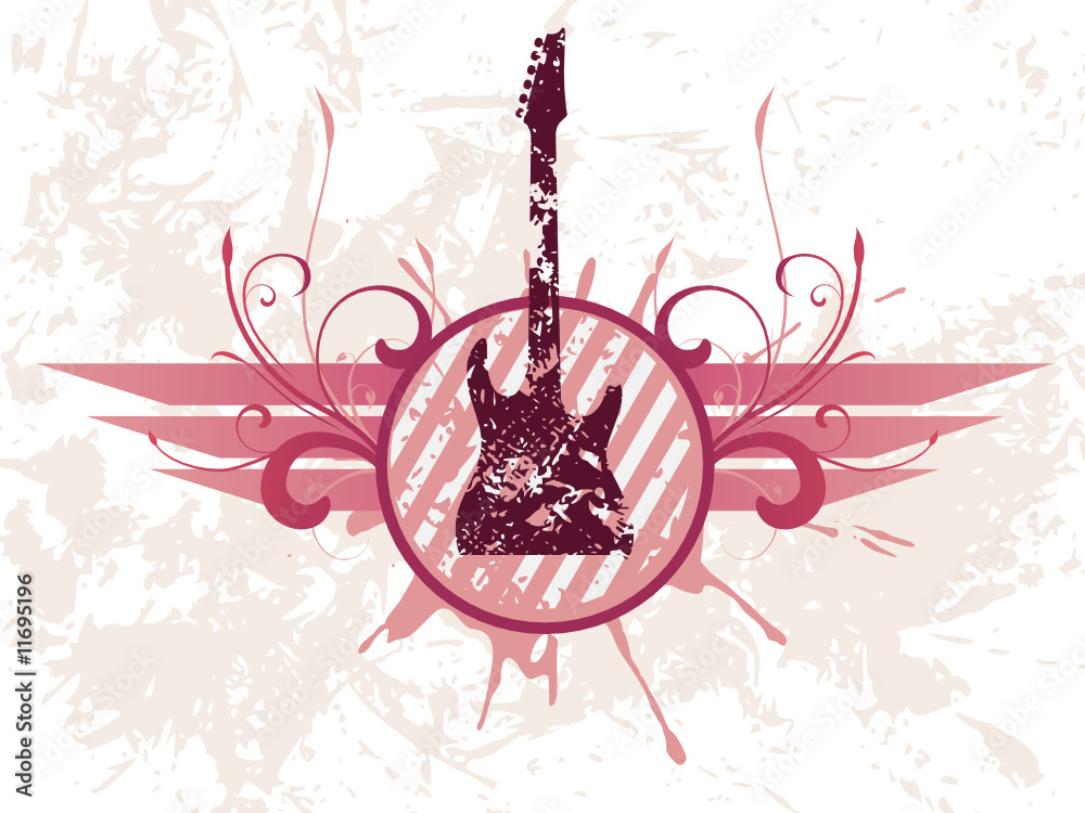 Grunge Guitar Vector
