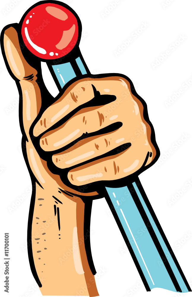 Cartoon hand with leaver vector illustration Stock Vector | Adobe Stock