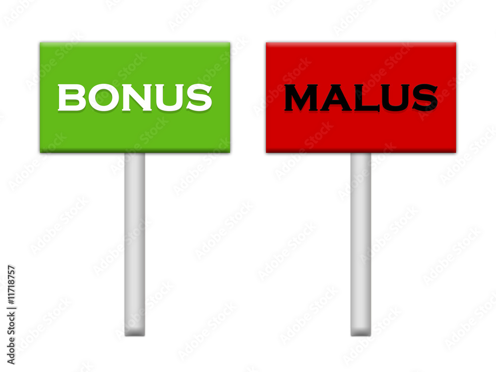 Panneau bonus malus Illustration Stock | Adobe Stock