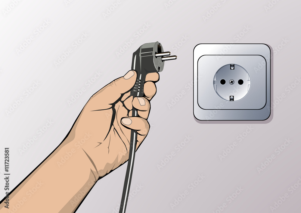 Stecker und Steckdose Stock Vector | Adobe Stock