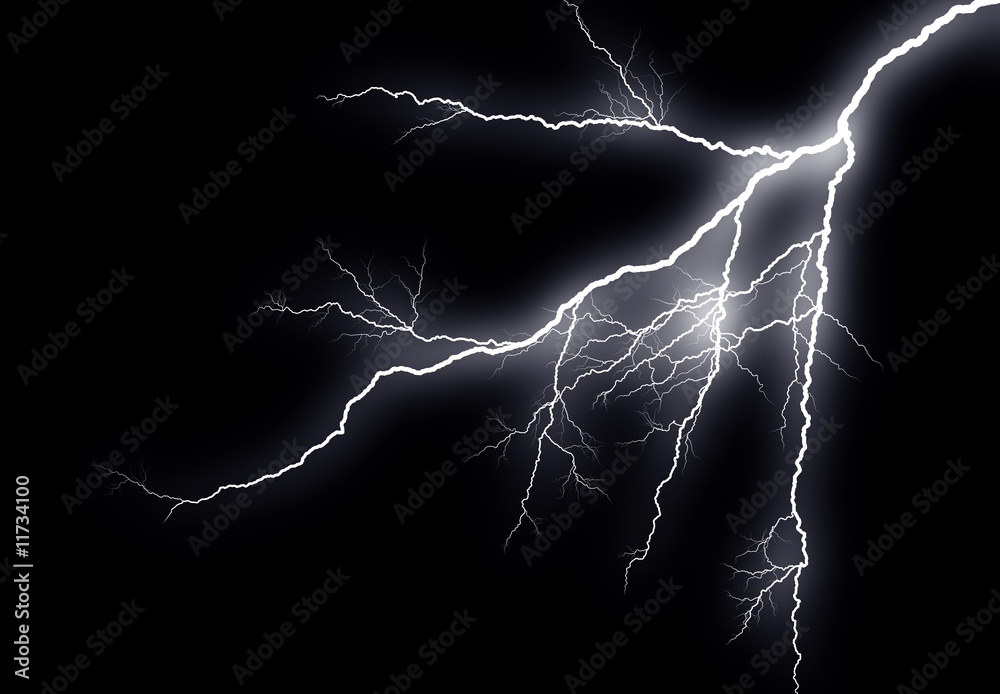 Graphically rendered bolt of lightning Stock Photo | Adobe Stock