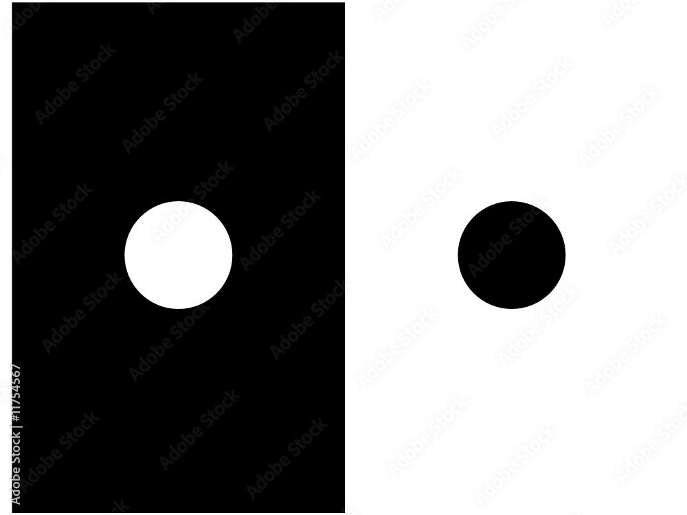 Trompe l'oeil : Le cercle noir semble plus petit que le blanc Stock ...