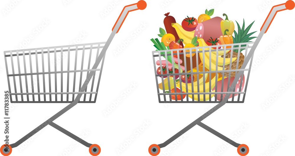 Full and empty shopping cart vector vector de Stock | Adobe Stock Full and empty shopping cart vector vector de Stock | Adobe Stock