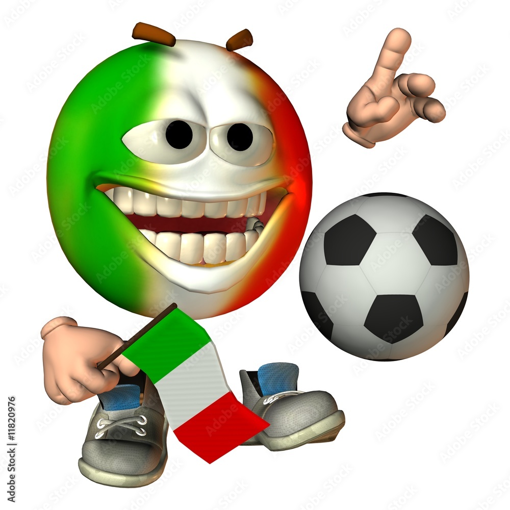 Fussball Smilie Italien Fan Stock-Illustration | Adobe Stock