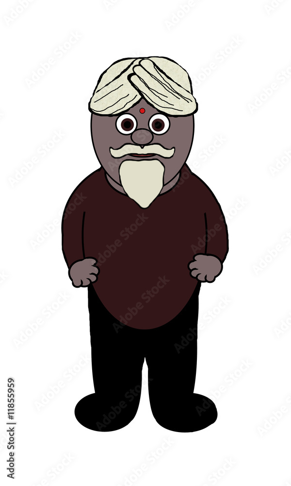 Cartoon Asian Man - Isolated On White Stock Illustration | Adobe Stock