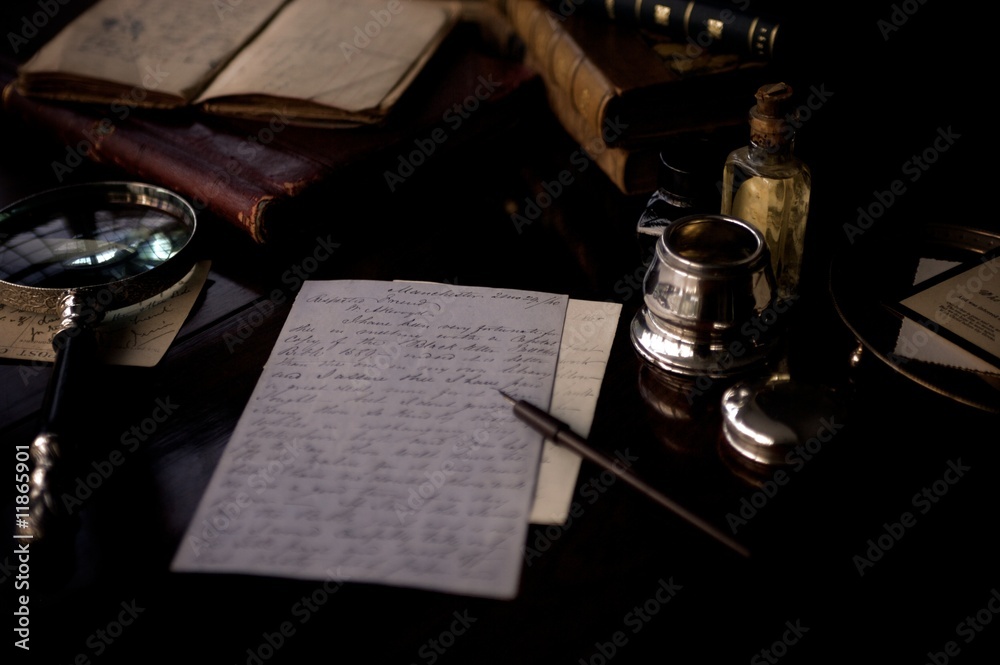 Writing a Letter in Victorian Times Stock Photo | Adobe Stock