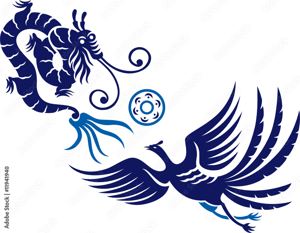 Phoenix and Dragon Stock Vector | Adobe Stock