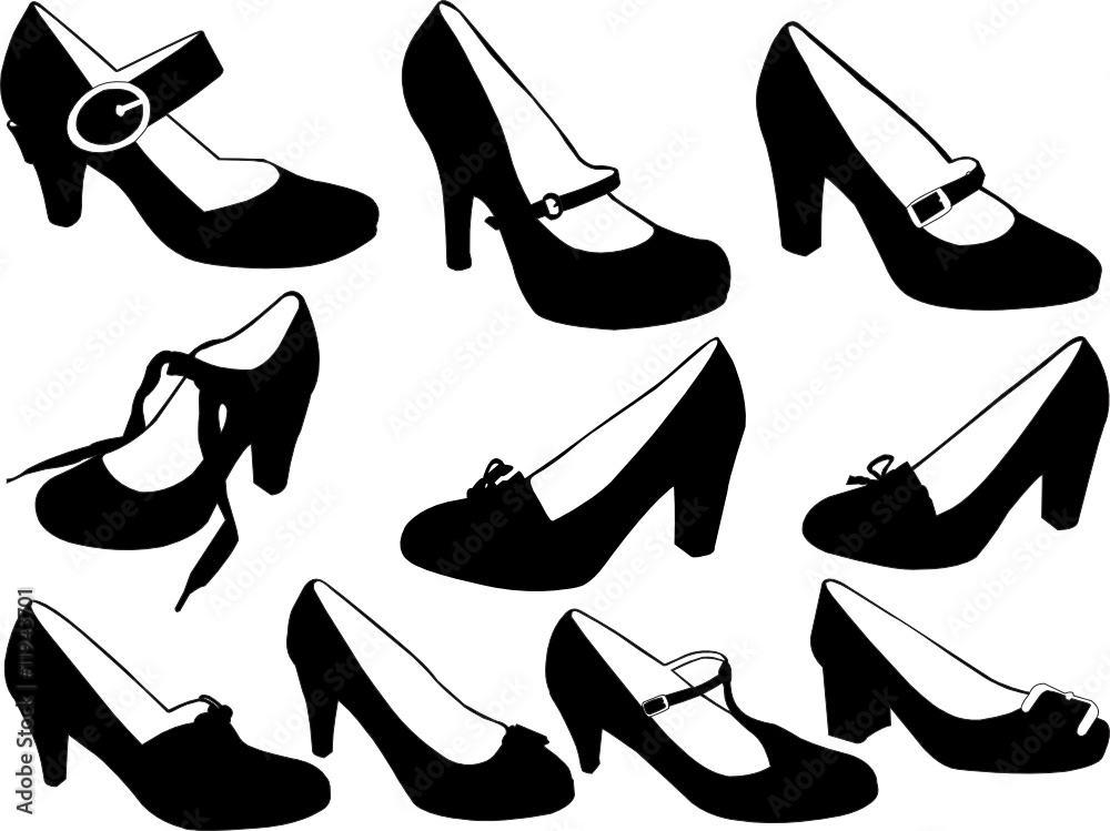 women shoes collection - vector Stock Vector | Adobe Stock