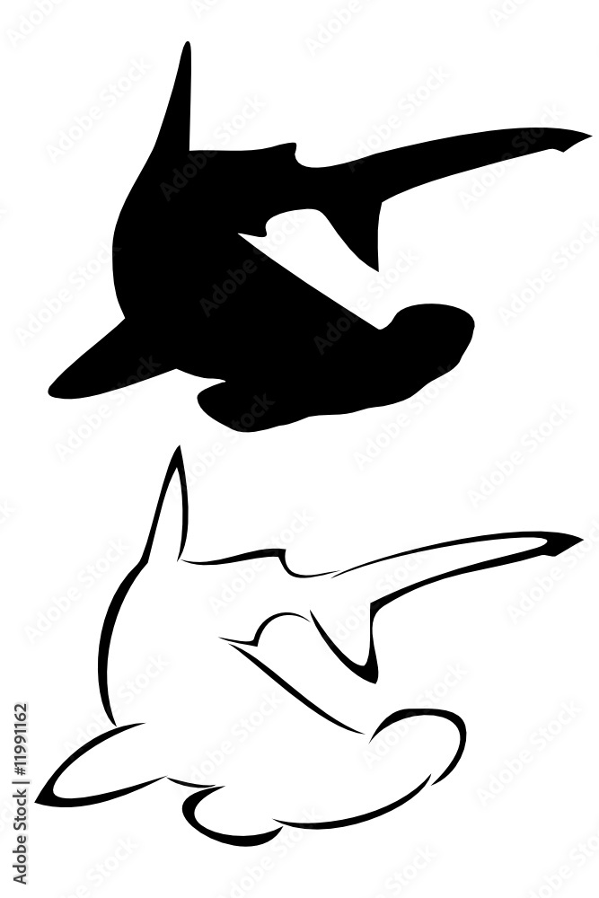 A tribal hammerhead shark tattoo set Stock Vector | Adobe Stock A tribal hammerhead shark tattoo set Stock Vector | Adobe Stock