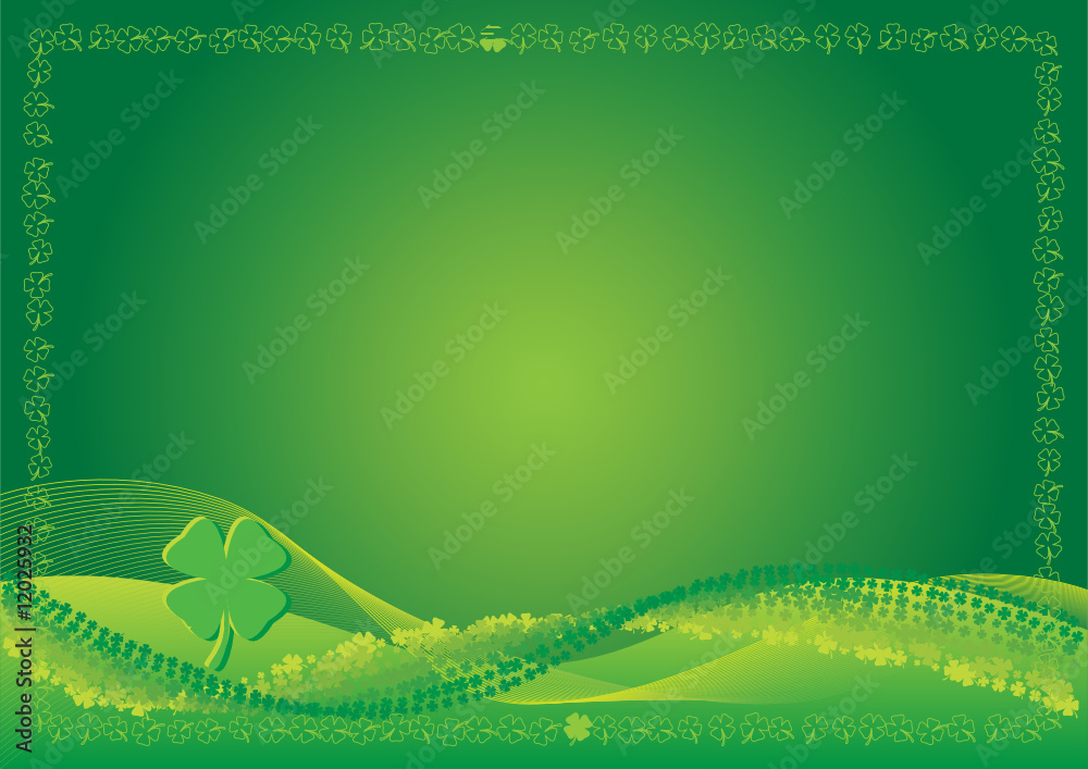 St. Patrick's Day Background with blend lines and border Stock Vector ...
