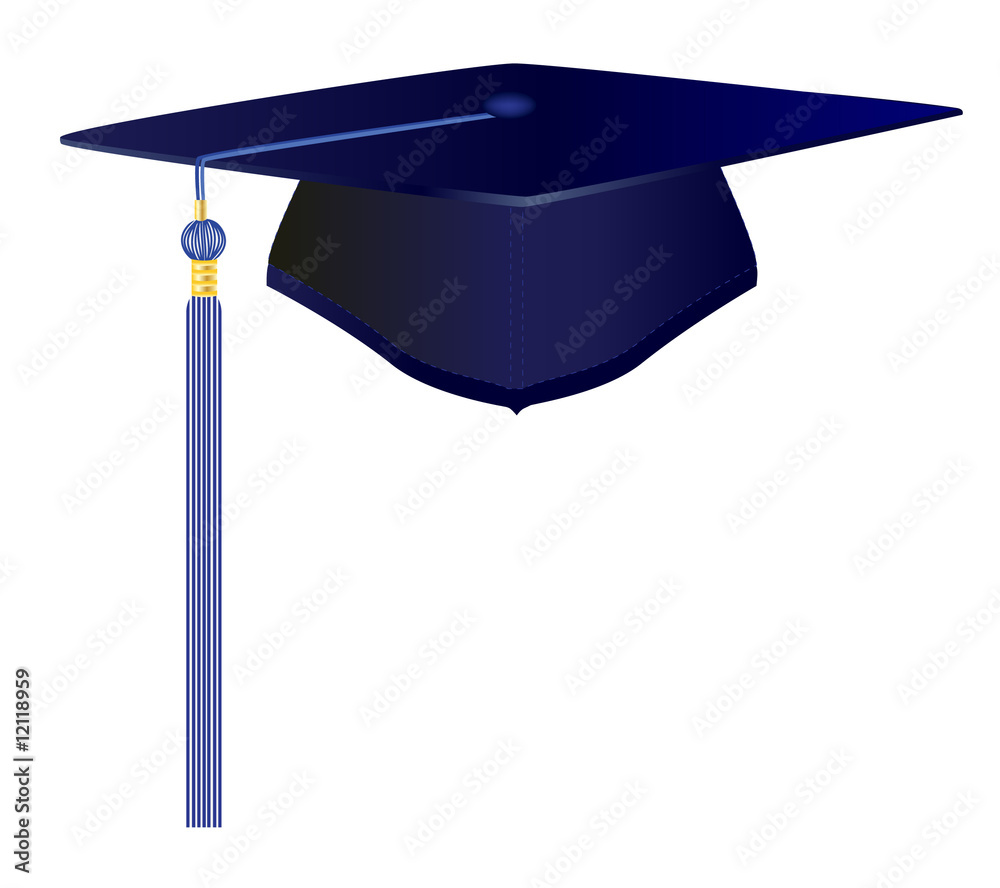 Blue Graduation Cap Stock Illustration | Adobe Stock