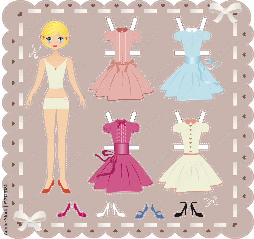 Paper doll Stock Vector | Adobe Stock