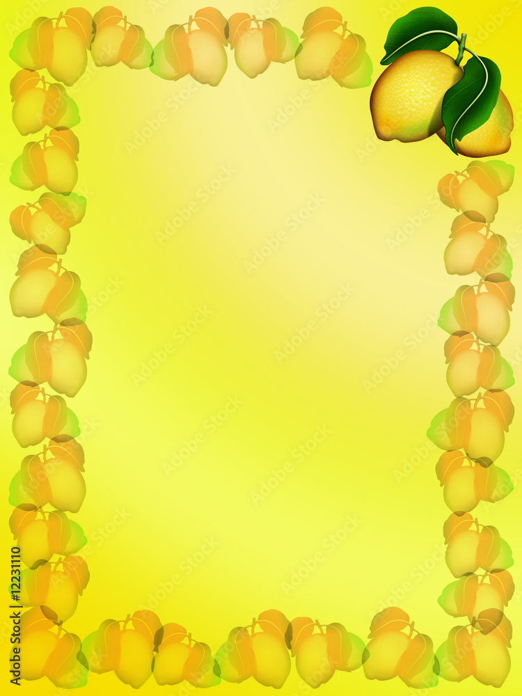 Illustrazione Stock Limoni Cornice-Citrons Cadre-Lemons Frame | Adobe Stock