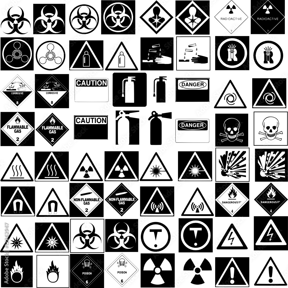 hazard symbol vector collection Stock Vector | Adobe Stock