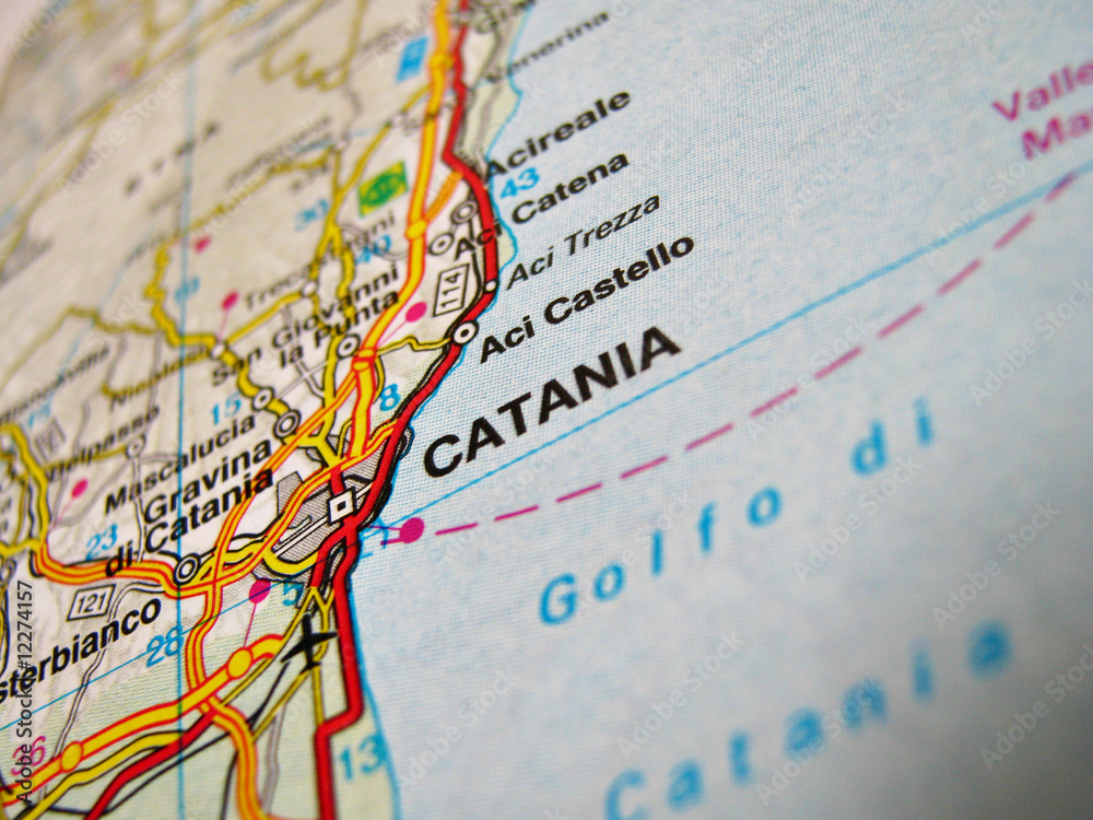 cartina catania Stock Photo | Adobe Stock