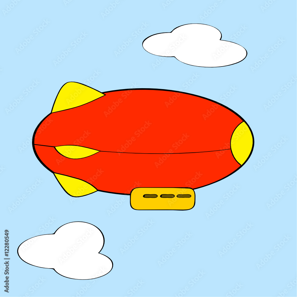 Cartoon blimp Stock Vector | Adobe Stock