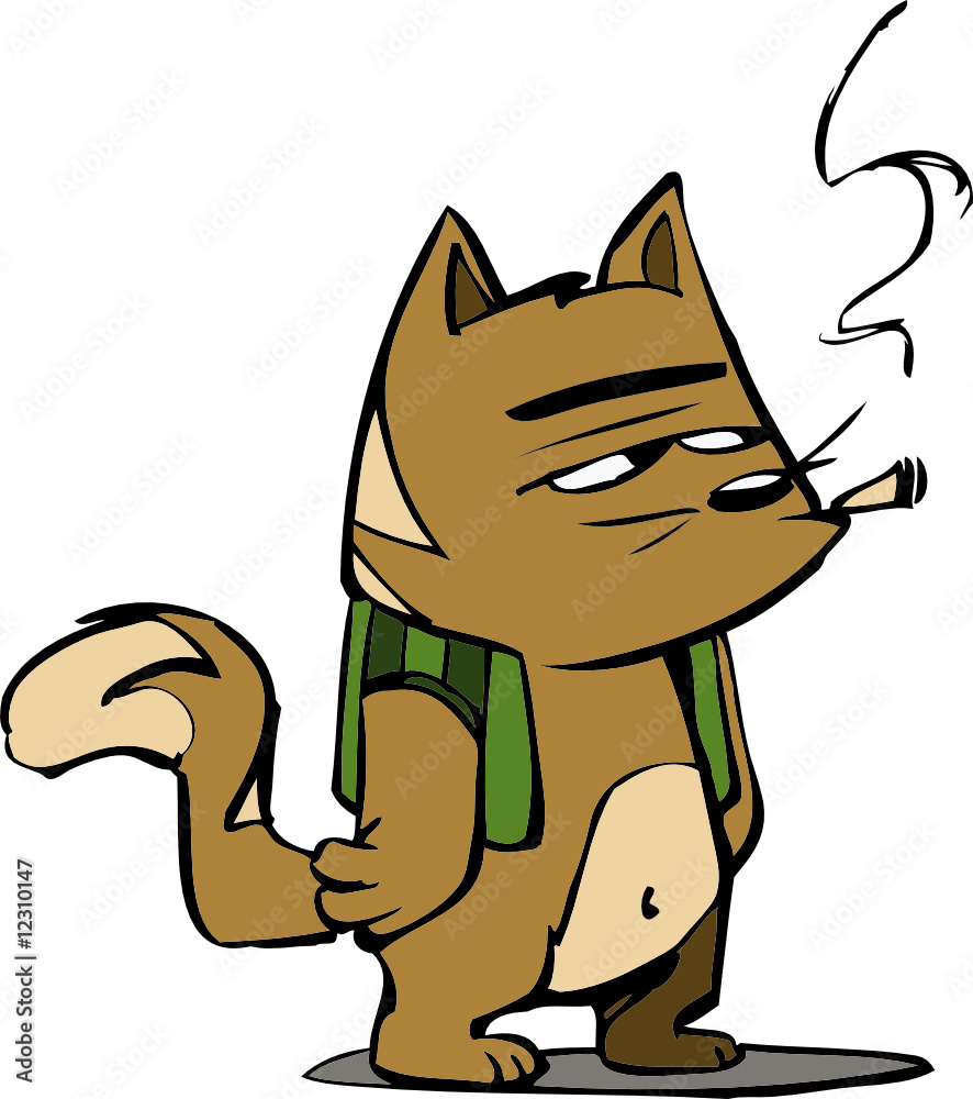 Smoking cat Stock Vector | Adobe Stock