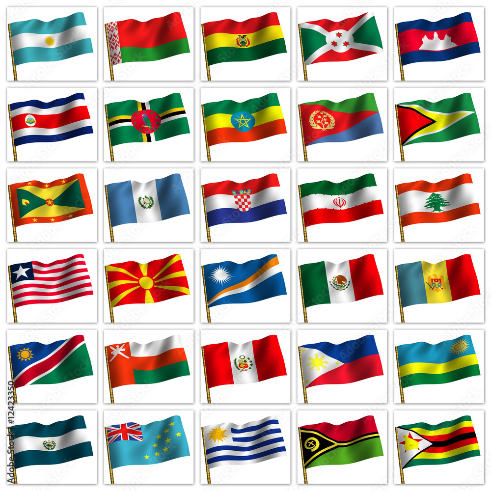 Collage from flags of the different countries of the world. icon Stock ...