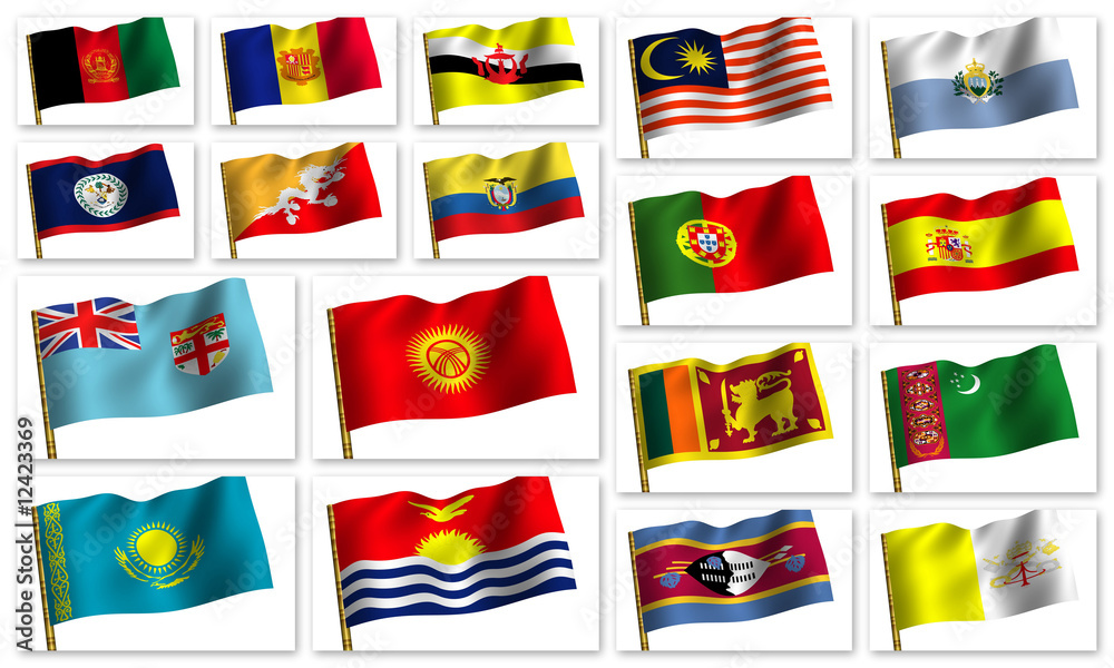 Collage from flags of the different countries of the world. icon Stock ...