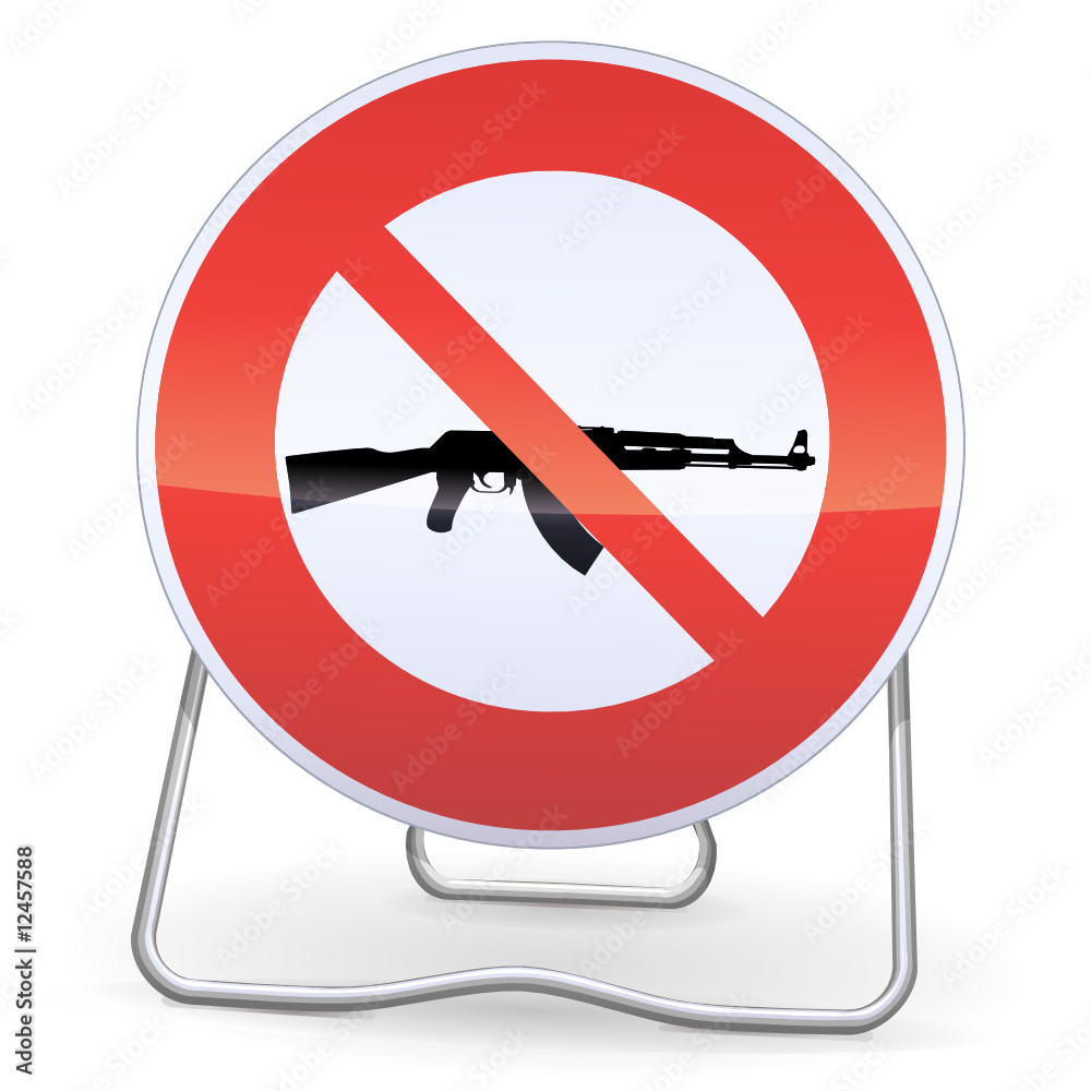 Panneau d'interdiction des armes de guerre (ombre) Stock Vector | Adobe ...