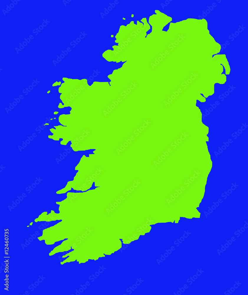 Green outline map of Ireland Stock Illustration | Adobe Stock