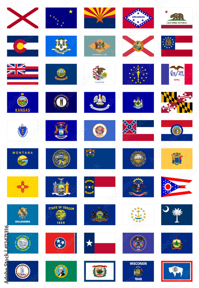 US States Flags Poster Stock Illustration | Adobe Stock