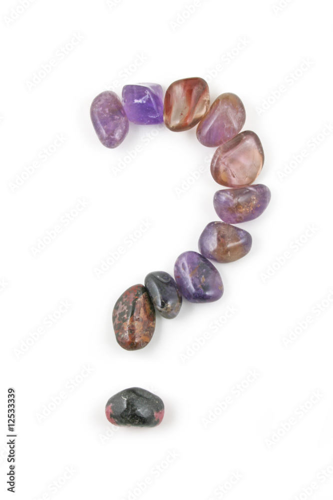 Question Mark written in tumbled crystal stones Stock Photo | Adobe Stock