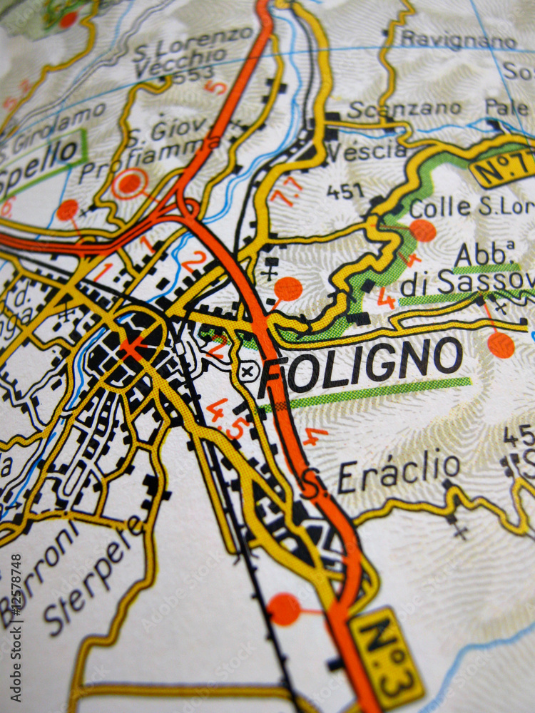 Cartina foligno Stock Photo | Adobe Stock