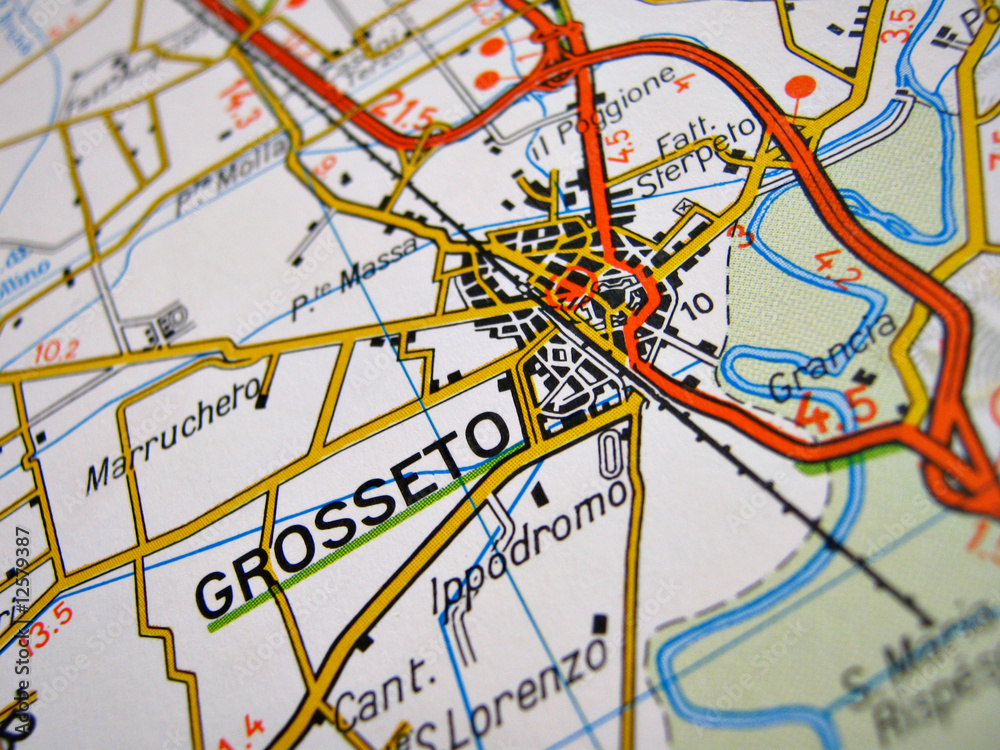 cartina grosseto Stock Photo | Adobe Stock