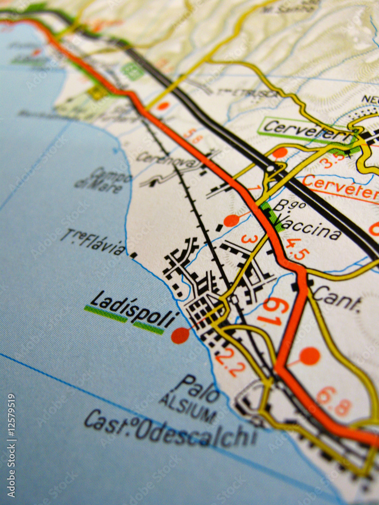 cartina ladispoli Stock Photo | Adobe Stock