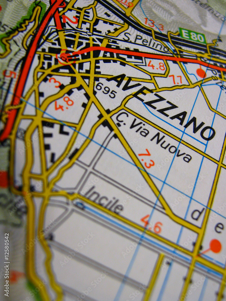 cartina avezzano Stock Photo | Adobe Stock