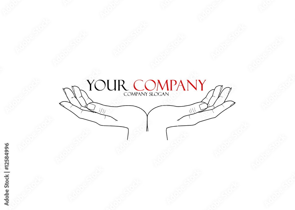 logo with hands Stock Vector | Adobe Stock
