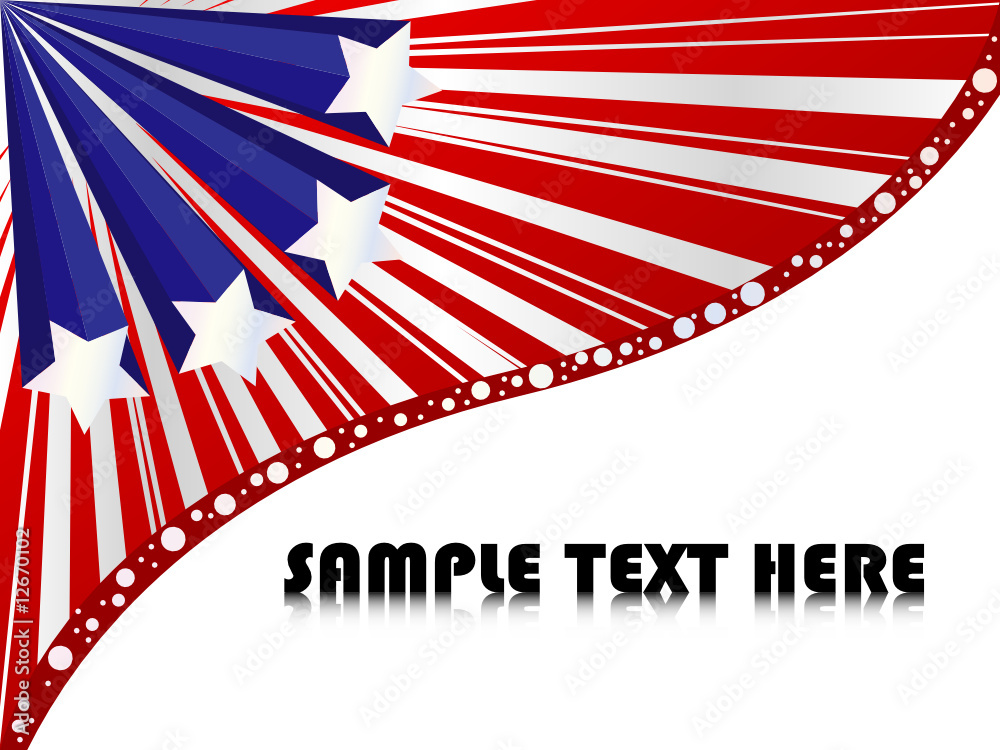 Sample text background with american flag Stock Vector | Adobe Stock