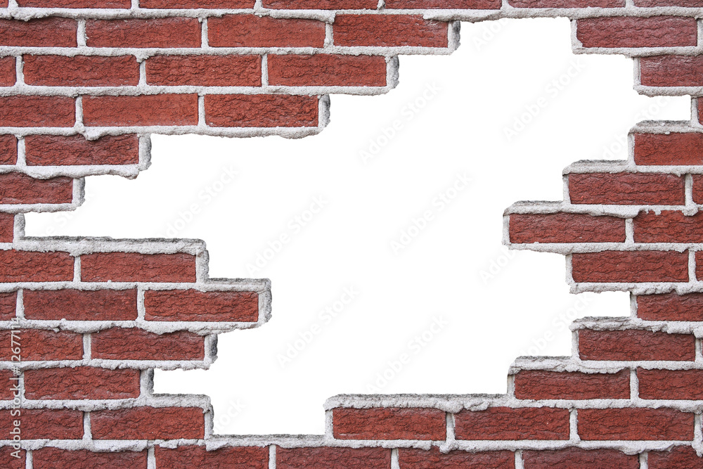 Broken Brick Wall Stock Photo | Adobe Stock