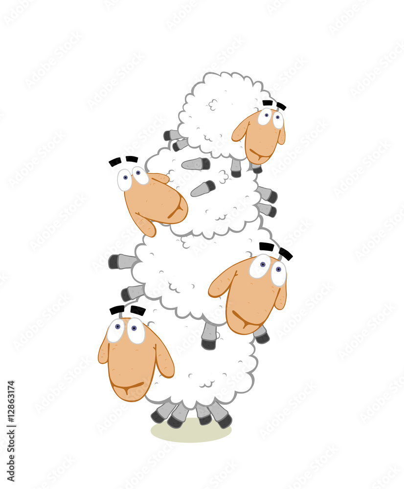 scared sheep Stock Illustration | Adobe Stock