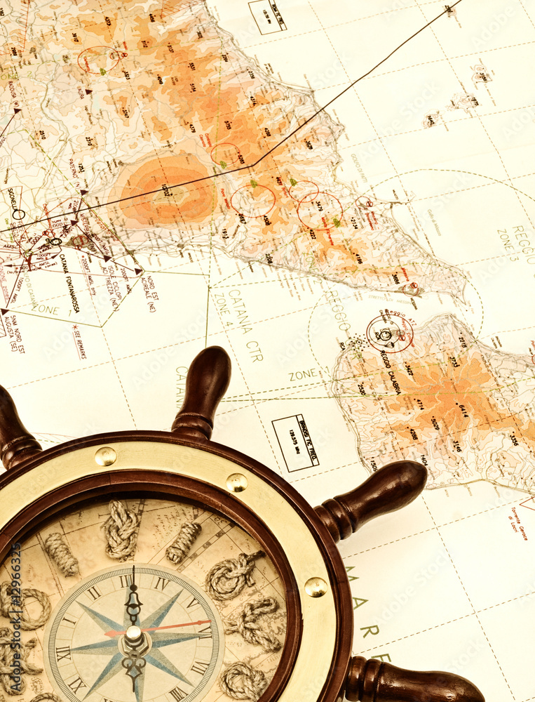 Helm on the map Stock Photo | Adobe Stock